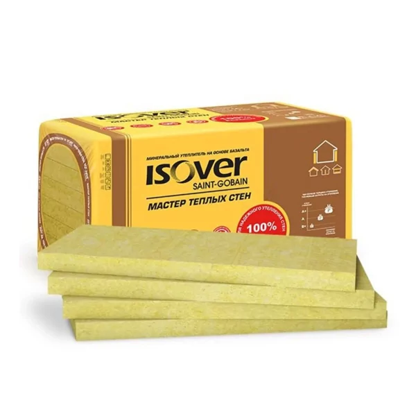 Минплита isover WARM WALLS master 100/600*1000 (мастер теплых стен) V= 0, 24м3, S= 2, 4м2(4шт ...